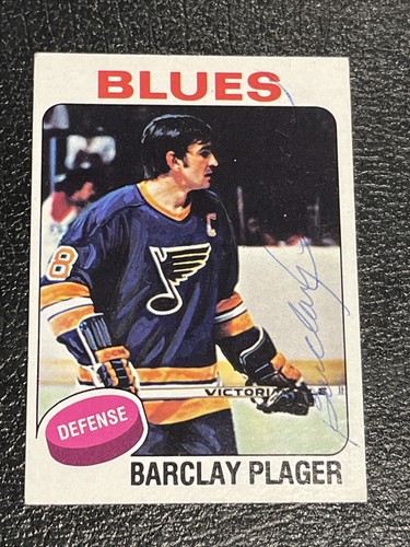 1975-76 Topps Autographed Barclay Plager Blues Card Vintage Signed | eBay