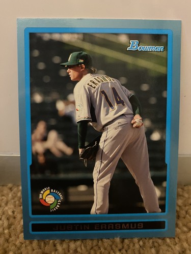 2009 Bowman #BW11 Justin Erasmus WBC Prospects Blue #/500 | eBay