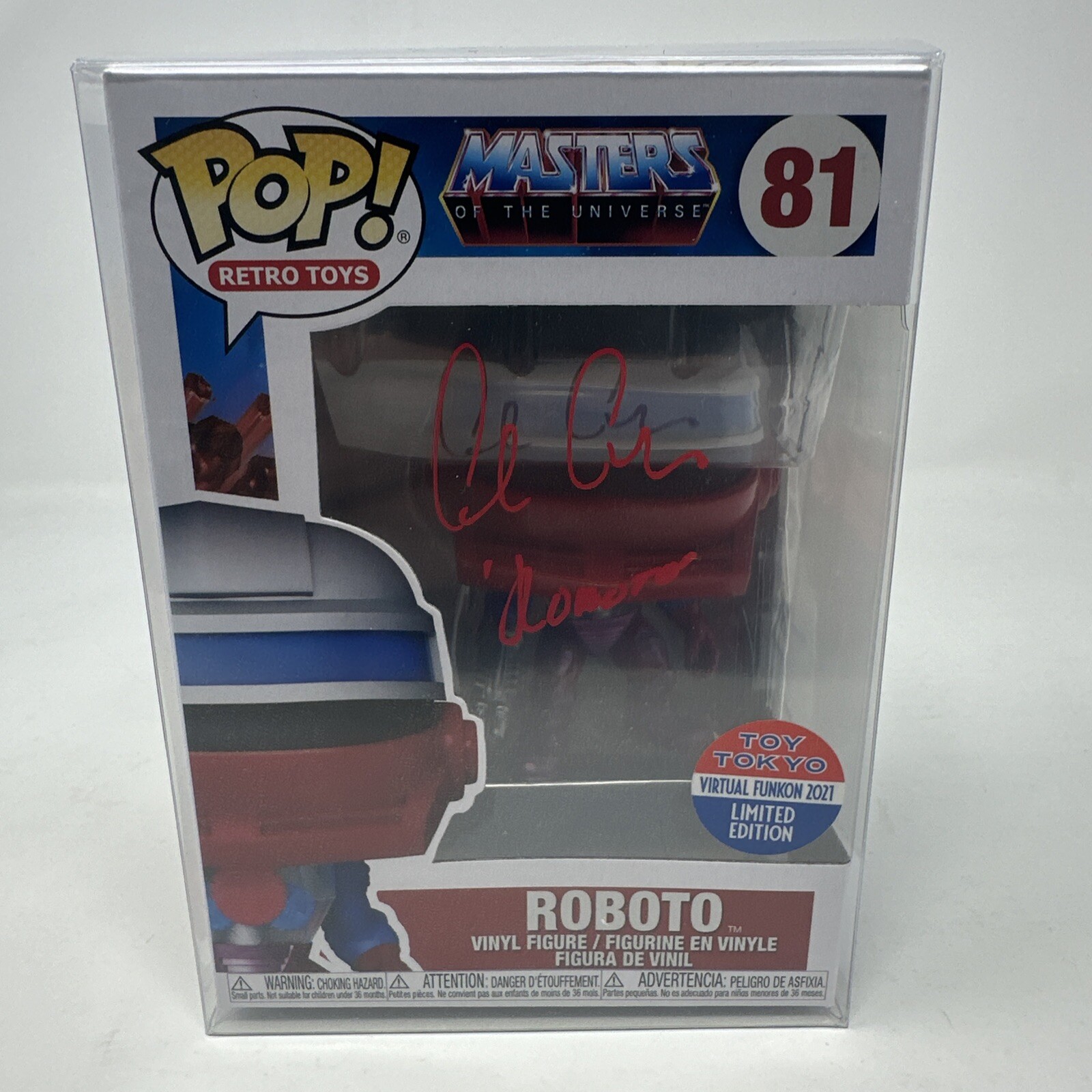 Funko Pop! MOTU Roboto #81 SIGNED BY ALAN OPPENHEIMER Toy Tokyo 2021 LE ...