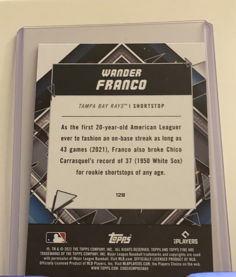 2022 Topps Fire Wander Franco Red Flame Rookie Parallel | eBay
