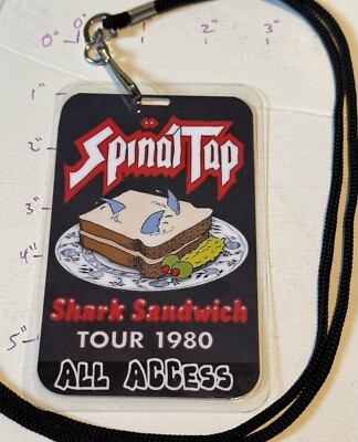 Spinal Tap Commemorative 1980 Shark Sandwich Tour 2 Sided Backstage ...