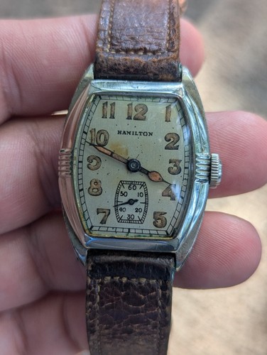 1930 HAMILTON Perry 14K WHITE GOLD GF Engraved MEN'S WATCH 987F 987 ...