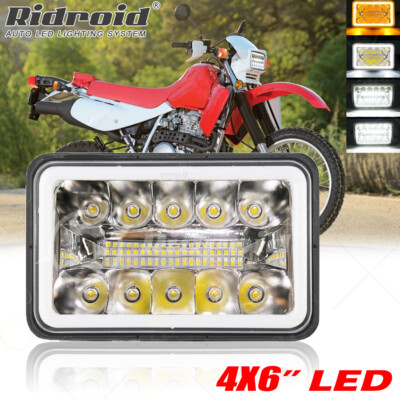 4x6" inch Motorcycle LED Headlight Hi-Lo Beam DRL For Honda XR250L ...