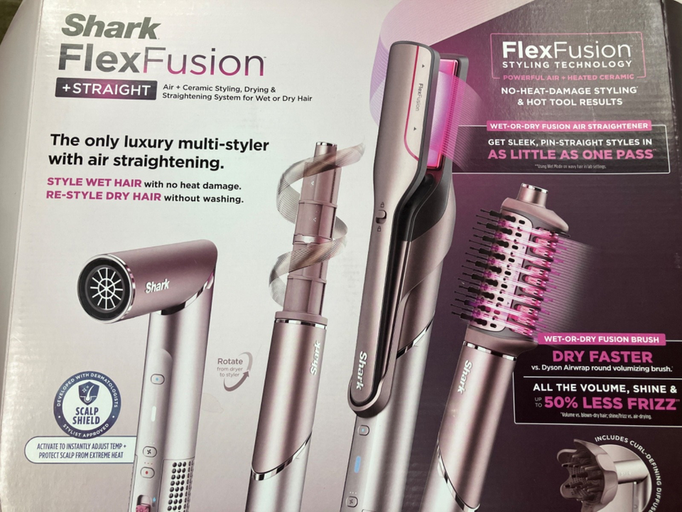 Shark FlexFusion Hair Straightener+Powerful Hair Dryer with Diffuser ...