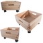 Wooden Wheeled Storage Crates | 2 Sizes | Plain Wood Box Moving ...
