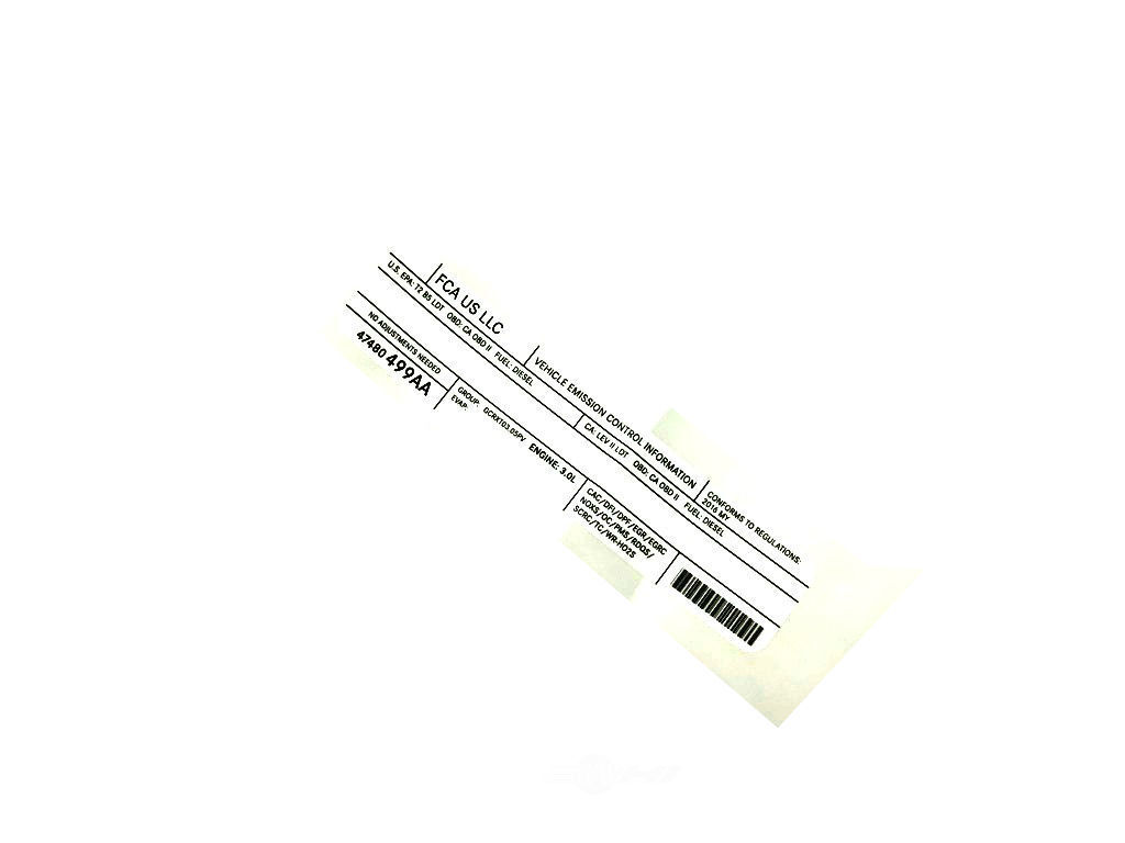 Emission Label Mopar 47480499AA for sale online | eBay