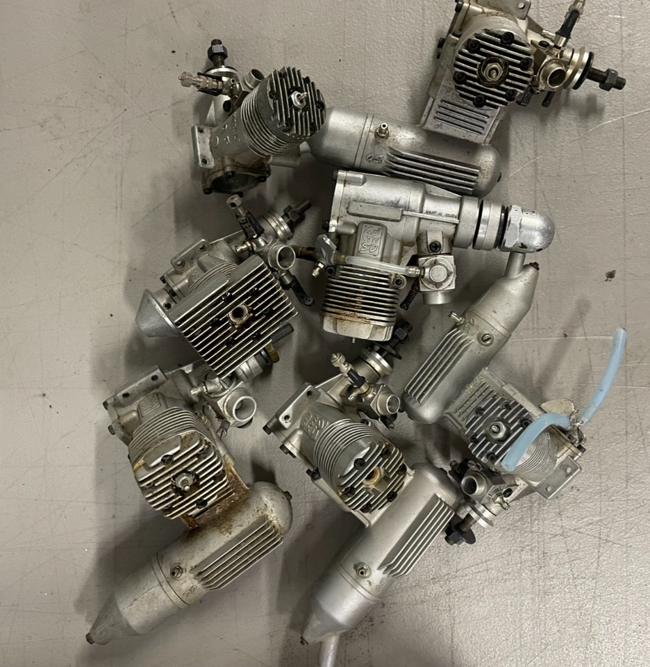 7pc Lot OS Max 40 46 25 32f 35 FP/FX RC Air Engines Motor Vintage FIX ...