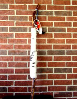Native American Ceremonial Shaman Medicine Stick Rabbit Fur Bells ...