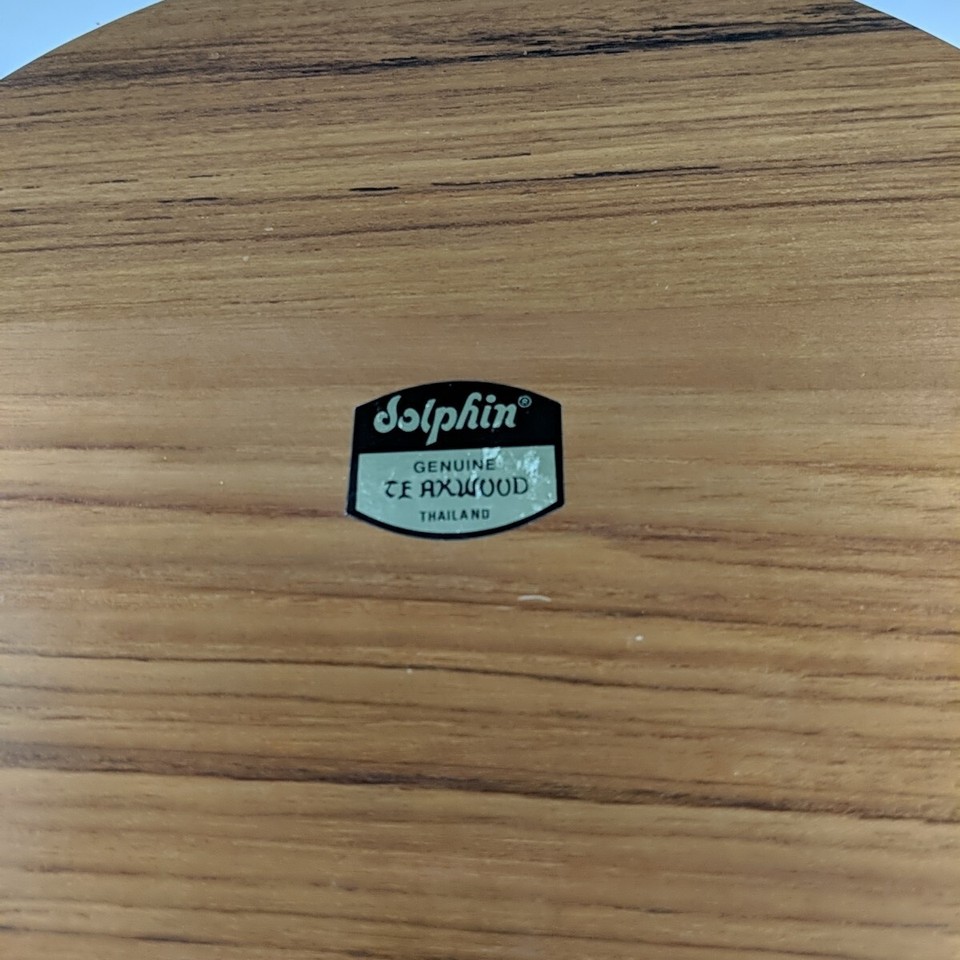 Dolphin Teakwood Nut/Snack Bowl and Cheese Slicer MCM Handcrafted New ...