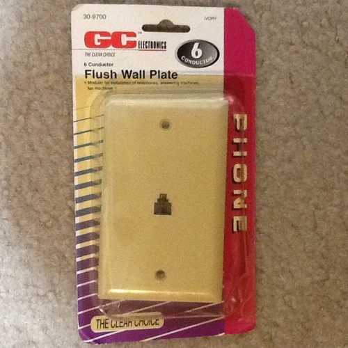 GC ELECTRONICS FLUSH PHONE WALL PLATE IVORY | eBay