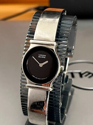 Citizen Womens Eco Drive St. Steel Black Dial B023-S053188 New Battery ...