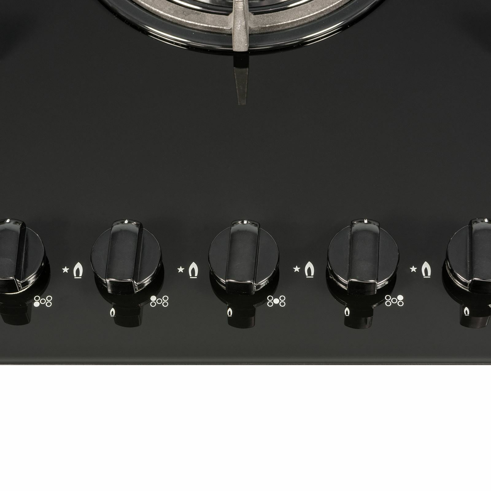 SIA 70cm Black Glass 5 Burner Gas Hob And Curved Glass Cooker Hood ...