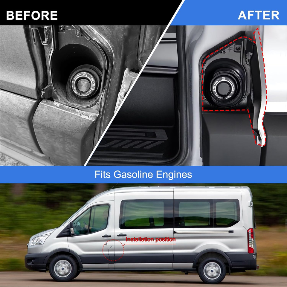 Fuel Filler Housing Door + Gas Cap Cover For Trim Ford Transit 150 250 ...