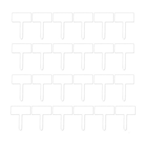 24x Plant Label Stakes Clear Acrylic T Plant Labels Waterproof Garden ...