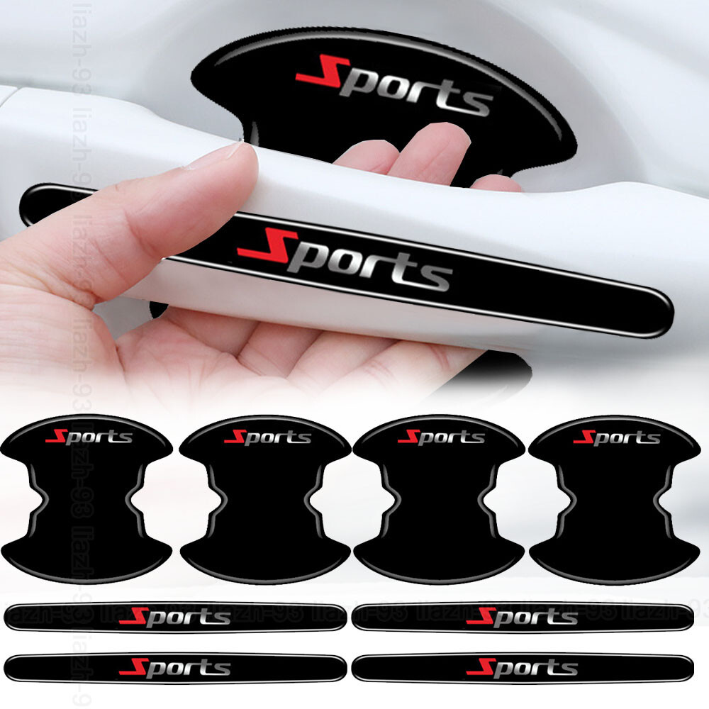 8PCS Black Car Door Handle Bowl Anti Scratch Sticker Protector Film ...