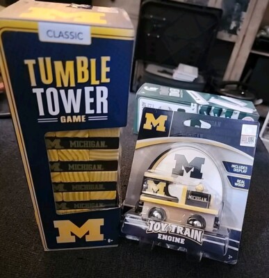 Michigan Wolverines - NCAA Tumble Tower Game And Train Set | eBay