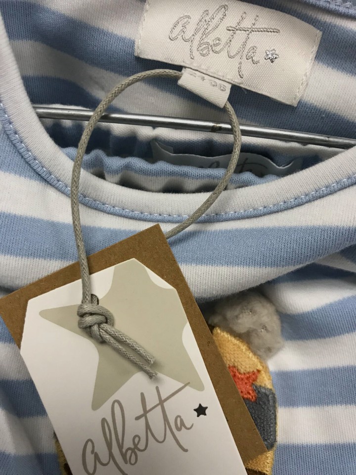 $70 Albetta Baby Blue Tiger Superhero Striped Top w/ Matching Pants ...