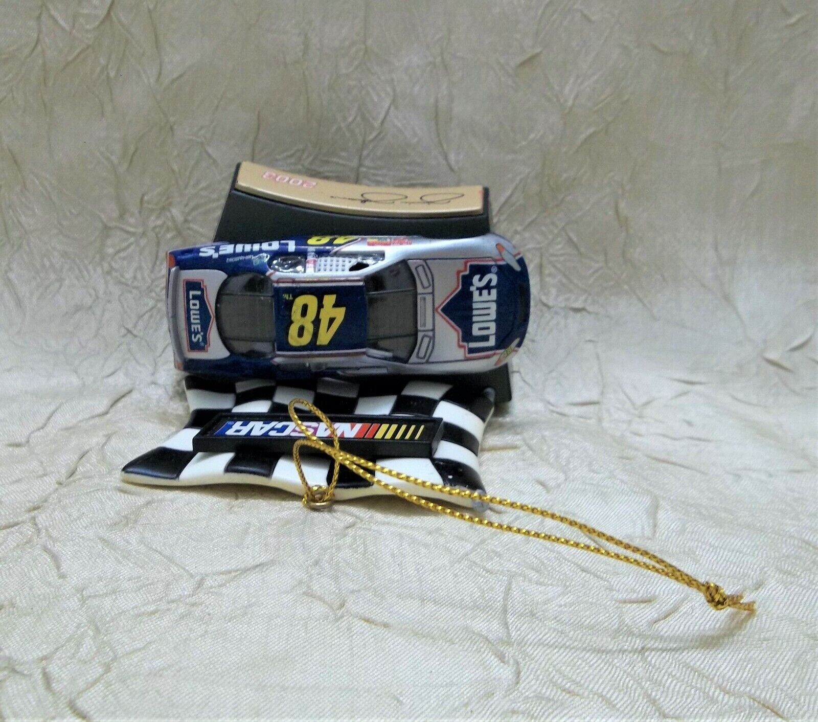 Jimmie Johnson Racecar 2003 Christmas Ornament Lowe's Holiday NASCAR | eBay