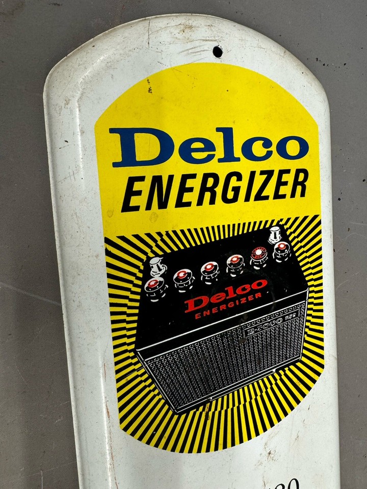 Vintage Delco Energizer Battery Thermometer GM Dealer Gas & Oil Filling ...
