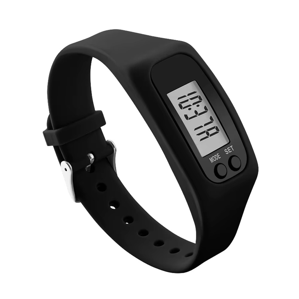 LED Pedometer Bracelet Step Counter Watch 12/24H Time Display~Outdoor ...