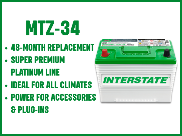 Interstate Batteries Group Size 34 12V 63Ah SLI Pure Lead AGM ...