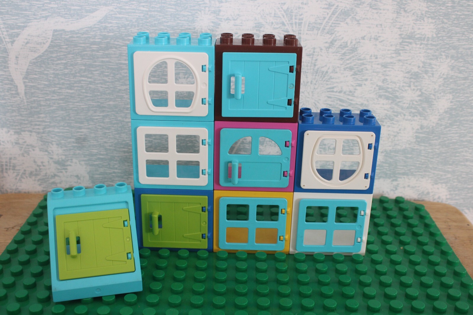 Duplo Window 2x4 LOT 9 WHITE Frame Pane Door House Blue Azure Teal ...