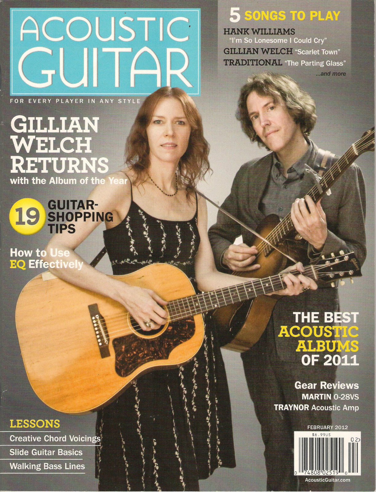 ACOUSTIC GUITAR February 2012 GILLIAN WELCH Scarlet Town Hank Williams ...