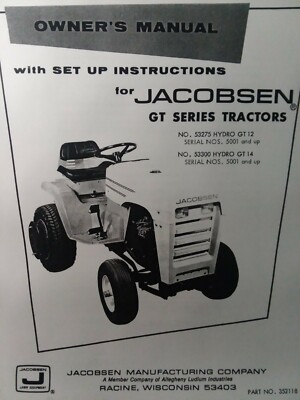 Jacobsen GT ser GT-12 GT-14 Hydro Lawn Garden Tractor 53275 53300 ...