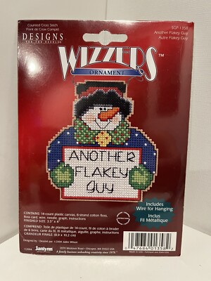 Holiday Wizzers Ornaments Snowman w/sign. Counted Cross Stitch Kit | eBay