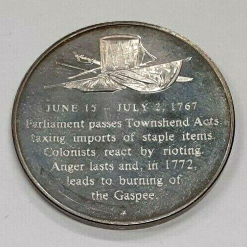 History of American Revolution Silver PL Franklin Mint - 1767 Townshend ...
