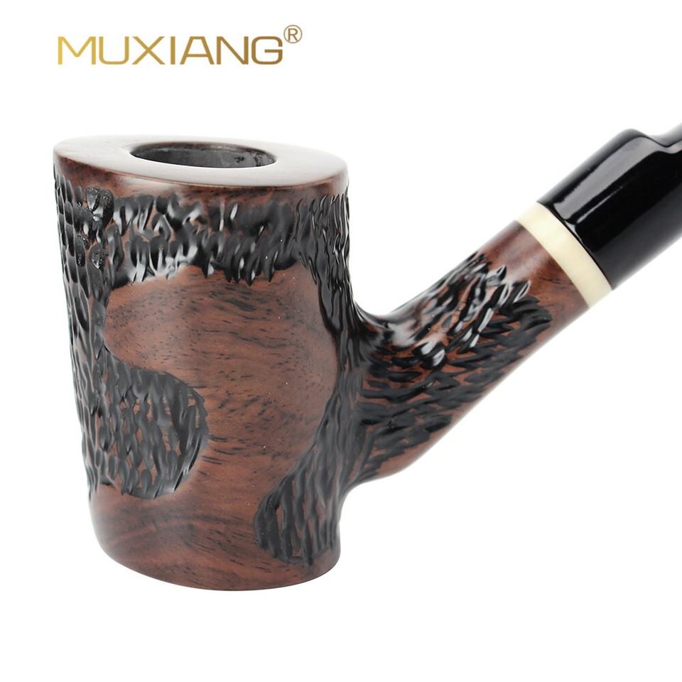 Ebony Poker Tobacco Pipe Bent Stem Smoking Pipe with 9mm Filter for ...