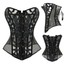 Women‘s Black Waist Training Corset Steampunk Gothic Basque Bustier ...