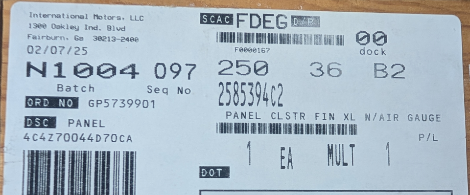 OEM NEW 04-10 F650, F750 Instrument Panel Dash, Driver's Surround BLACK ...