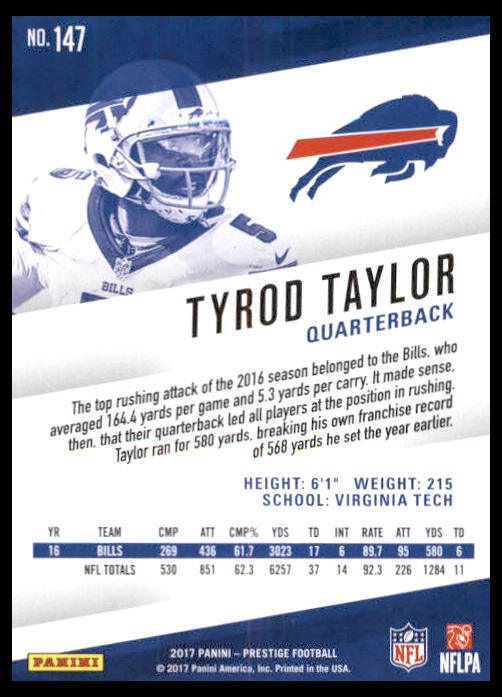 2017 Panini Prestige #147 Tyrod Taylor Buffalo Bills Football Card | eBay