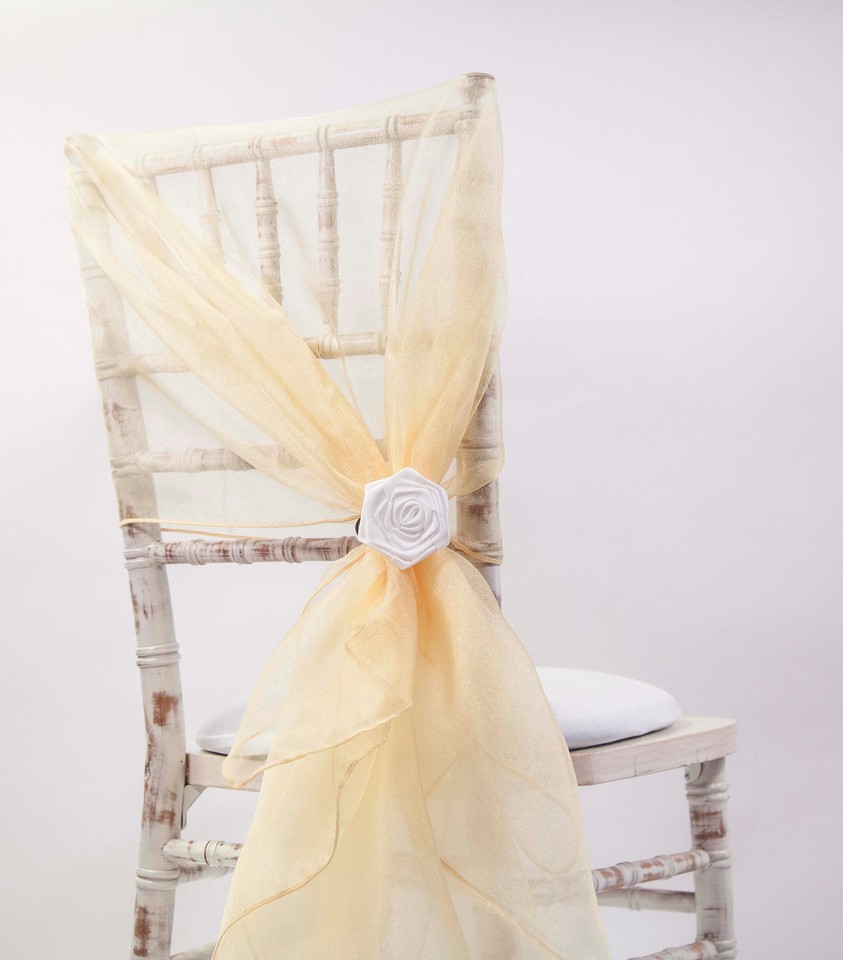 CHAIR COVER HOOD ORGANZA VARIOUS COLOURS WEDDING EVENT VENUE CHAIR ...