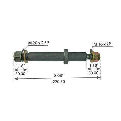 SHOCK BRACKET - 24.5mm SHOCK STUD W/ M16-2.0 THREAD - M20-2.5 THREAD ...