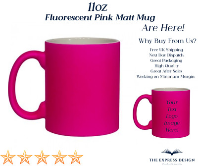 Personalised Mug 11oz Fluorescent Pink Matt Perfect Customised Gift I ...