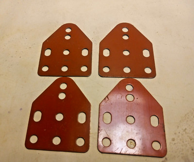 Gilbert Erector Set Part 49 : Flat Red Metal Car Trucks: Set of 4 | eBay