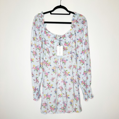NWT Faithfull the Brand Ira Mini Dress in Juliette Blue Floral Print ...