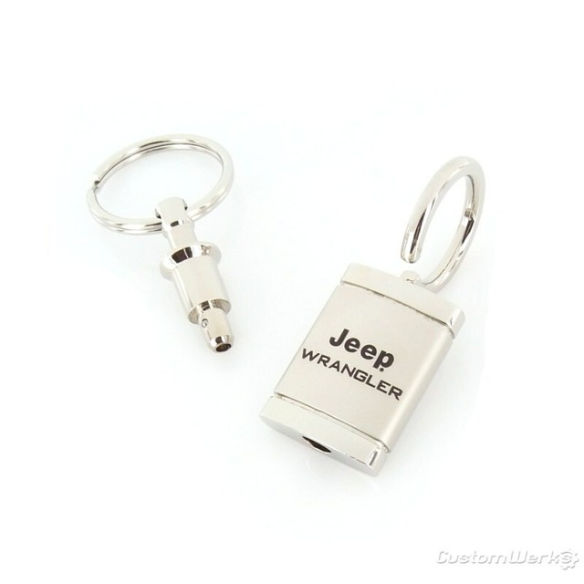 Jeep Wrangler Logo Metal Satin Chrome Valet Pull Apart Key Chain Ring ...