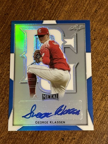 GEORGE KLASSEN 2019 Leaf Perfect Game BLUE METAL AUTOGRAPH #6/30 ...