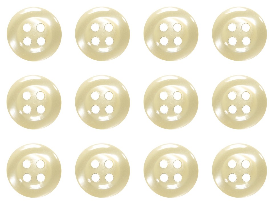 Packs of Sew On Buttons for Shirts Blouses 18L 11mm Flat Round 4 hole 3 ...