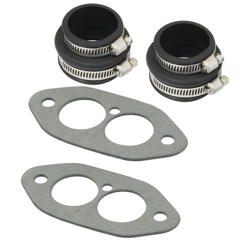 Empi 3412 Vw Bug Dual Port Intake Boot Kit, Black Rubber Boots, Clamps ...