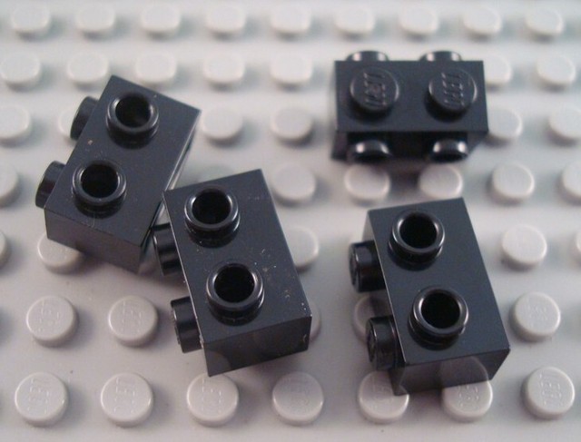 LEGO Lot of 4 Black 1x2 Bricks with Side Studs | eBay