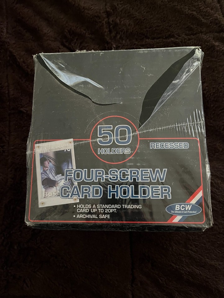 1 Case of 50 BCW 4-Screw Recessed Trading Card Holders (up to 20 pt ...