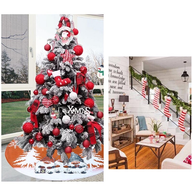 Christmas Tree Skirt Swedish Gnome Tomte Ornament Carpet Floor Mat Base ...