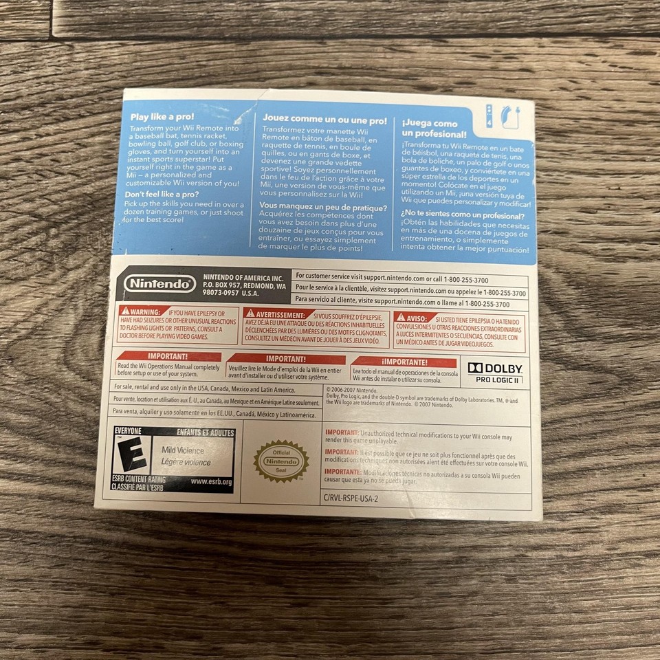 Wii Sports Nintendo Wii Game CIB E Sports Party NTSC 2006 RVL-RSPE-USA ...