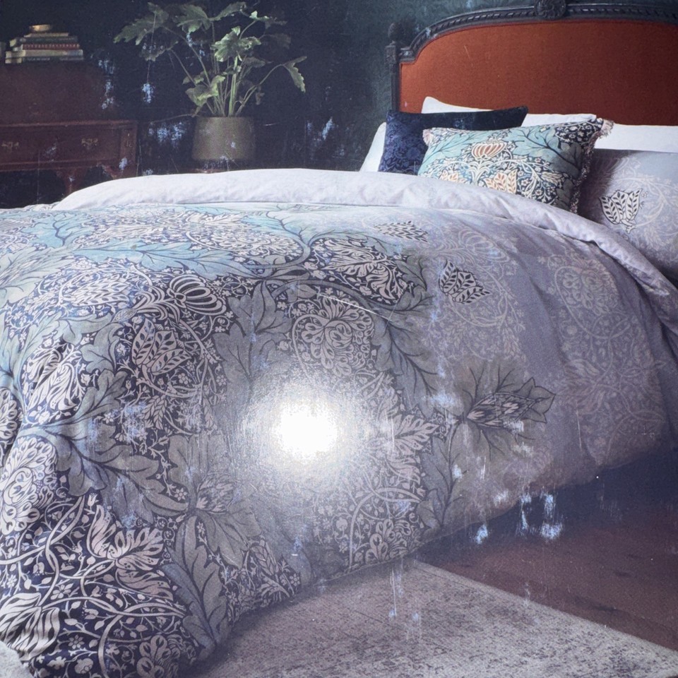 William Morris AVON CHINTZ INDIGO Double Size Duvet Cover Set ~ BNIB ...