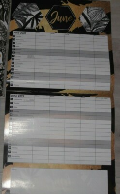 2021 A3 Month Per View Planner Calendar Staff Rota Family Organiser ...