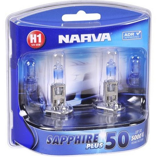 New Genuine NARVA H1 12V 55W Sapphire Plus 50 Globe - 2 Pce #48520BL2 ...
